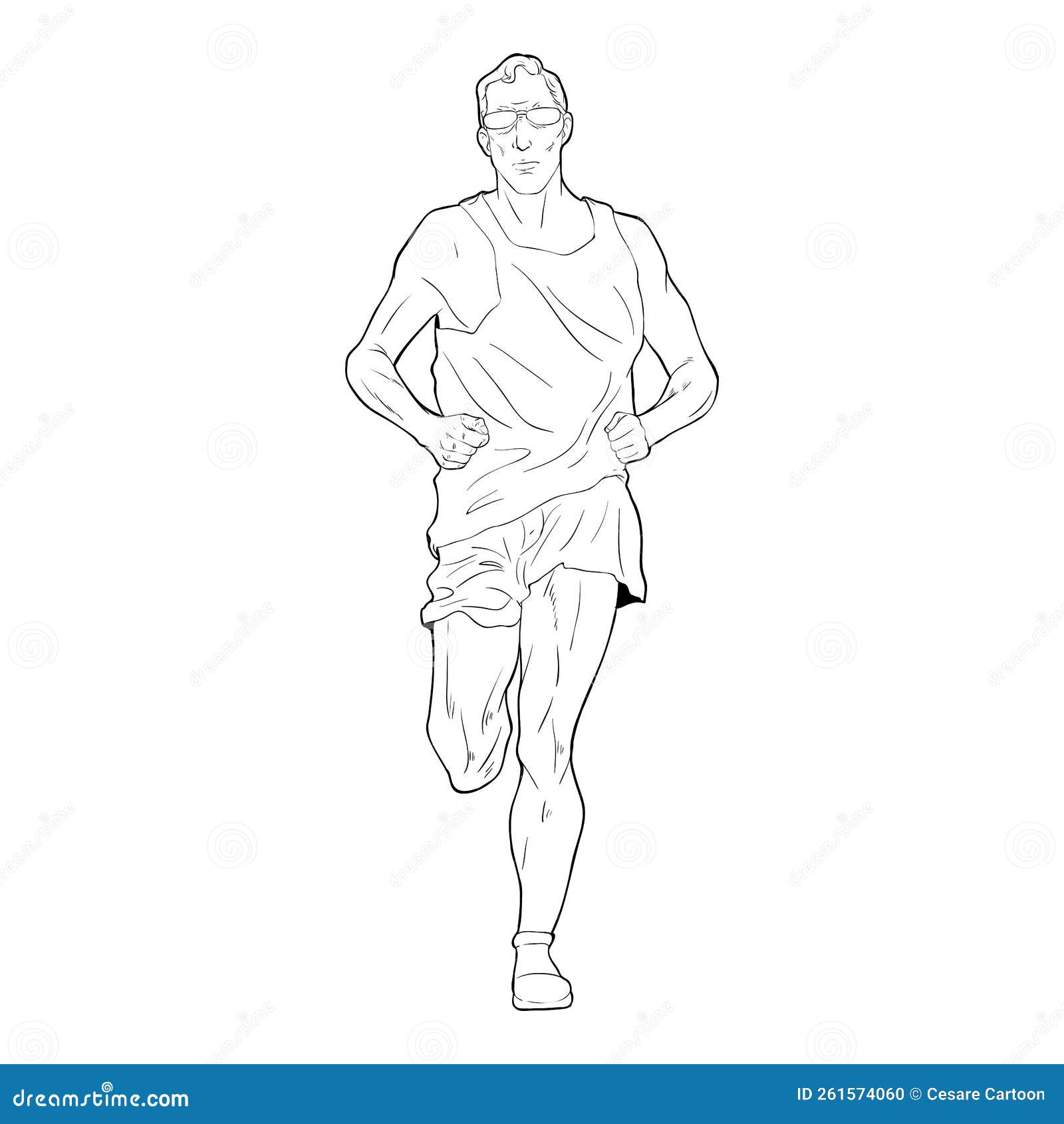 Running people stock vector. Illustration of character - 261574060