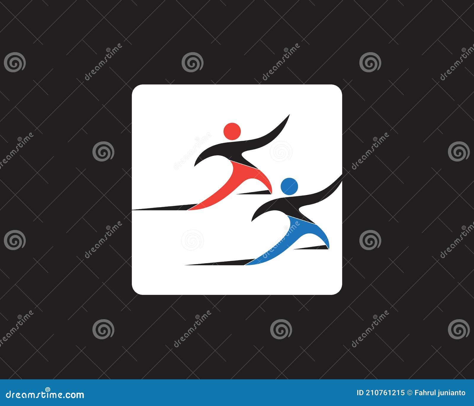 Running People Logo Vector Template Stock Illustration - Illustration ...