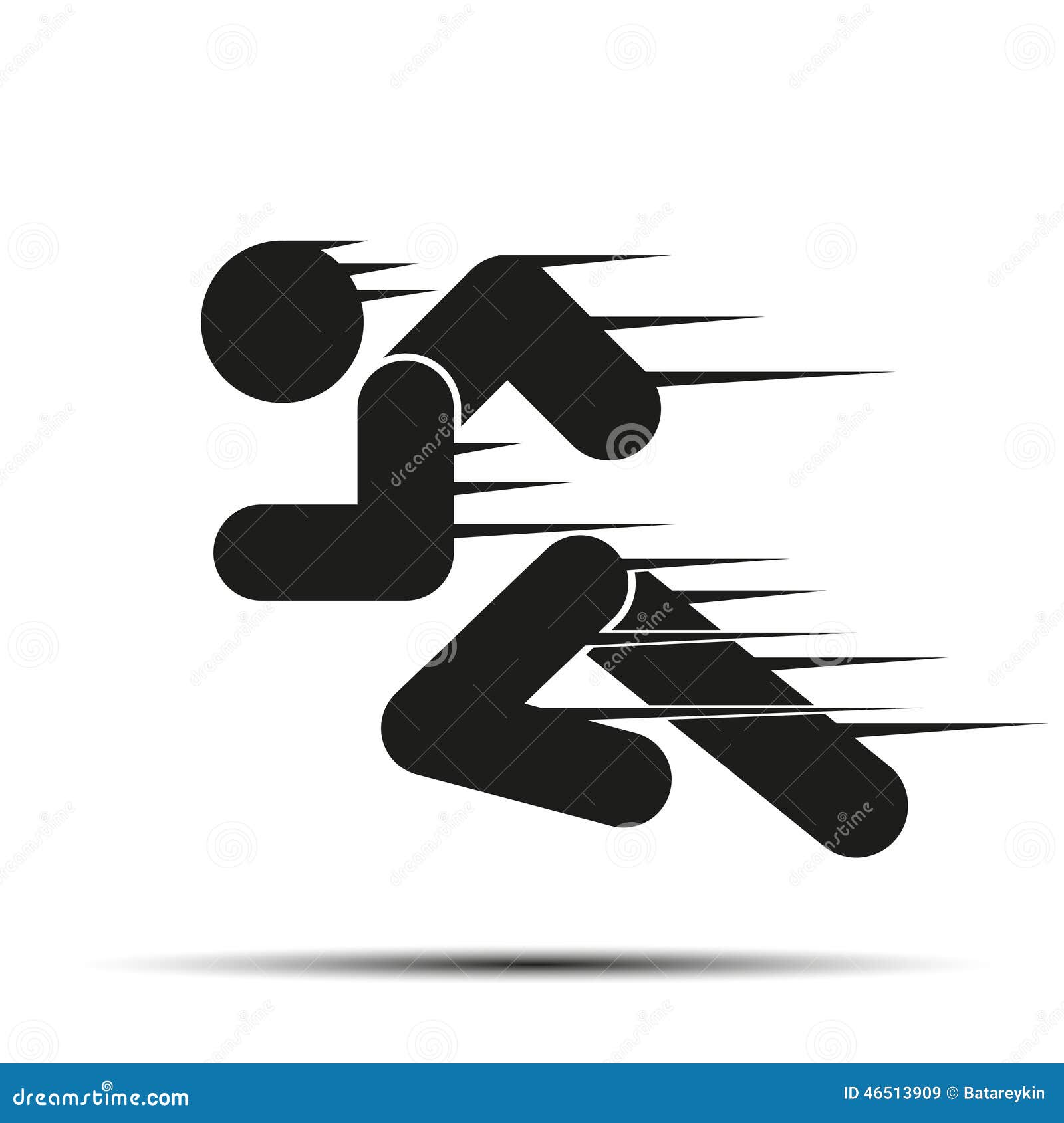 Running People in Motion. Simple Symbol of Run Stock Vector ...