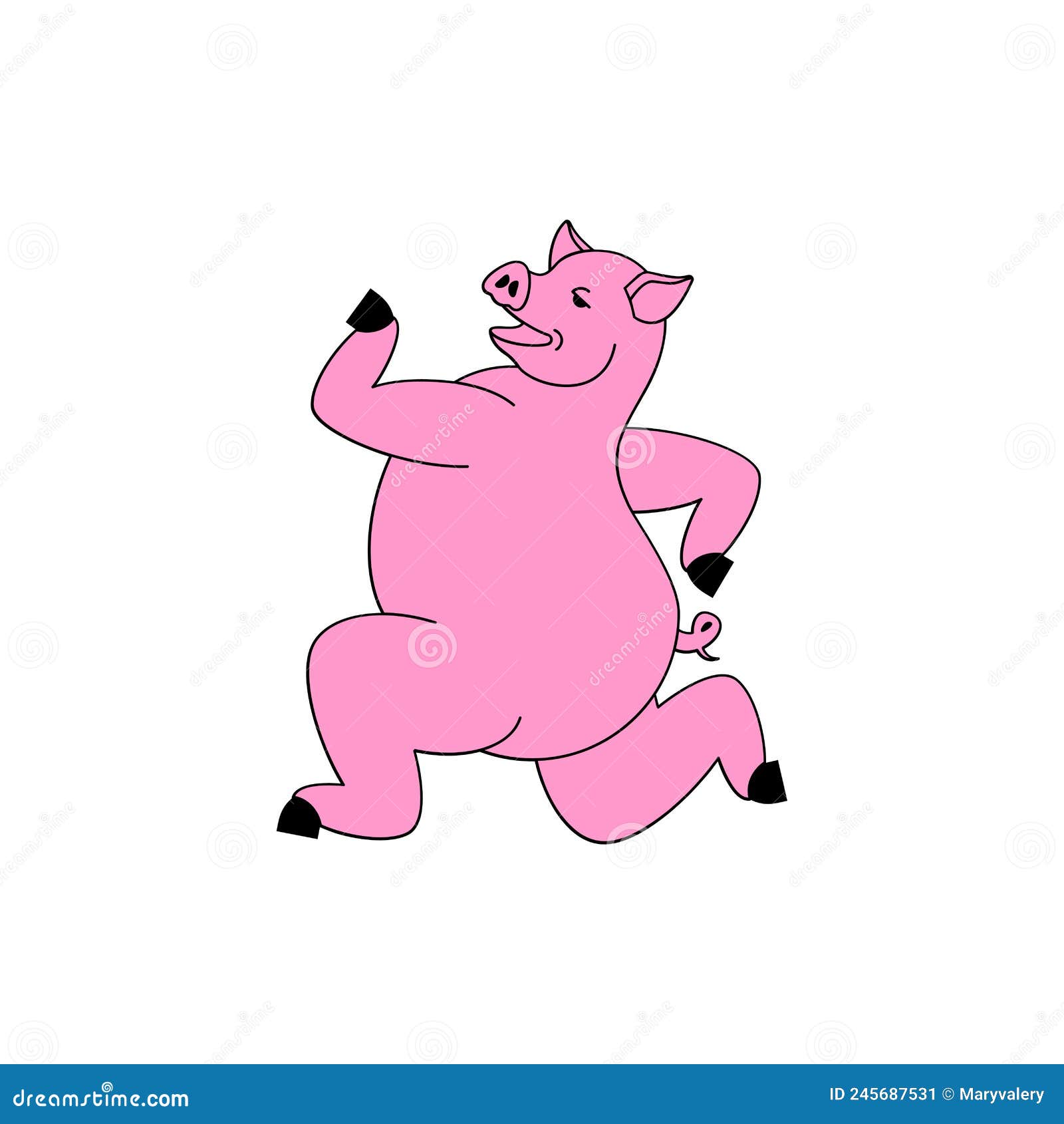 Running Pig Isolated. Swine Run Stock Vector - Illustration of nature ...