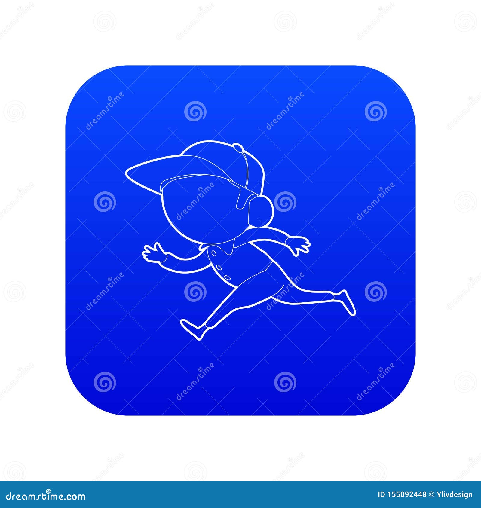 Running Player Icon Blue Vector Stock Vector - Illustration of outdoor ...