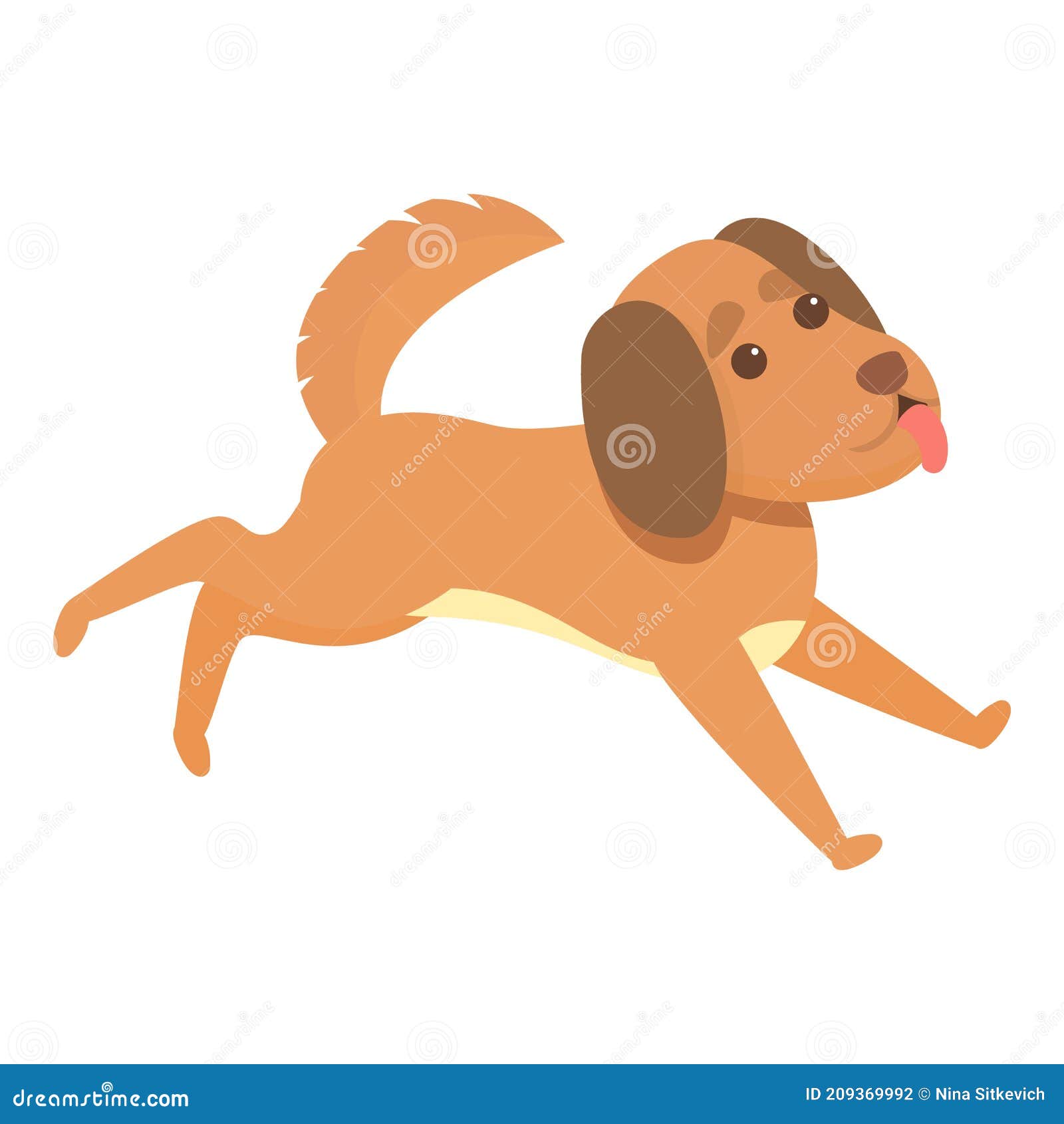 Running Playful Dog Icon, Cartoon Style Stock Vector - Illustration of ...
