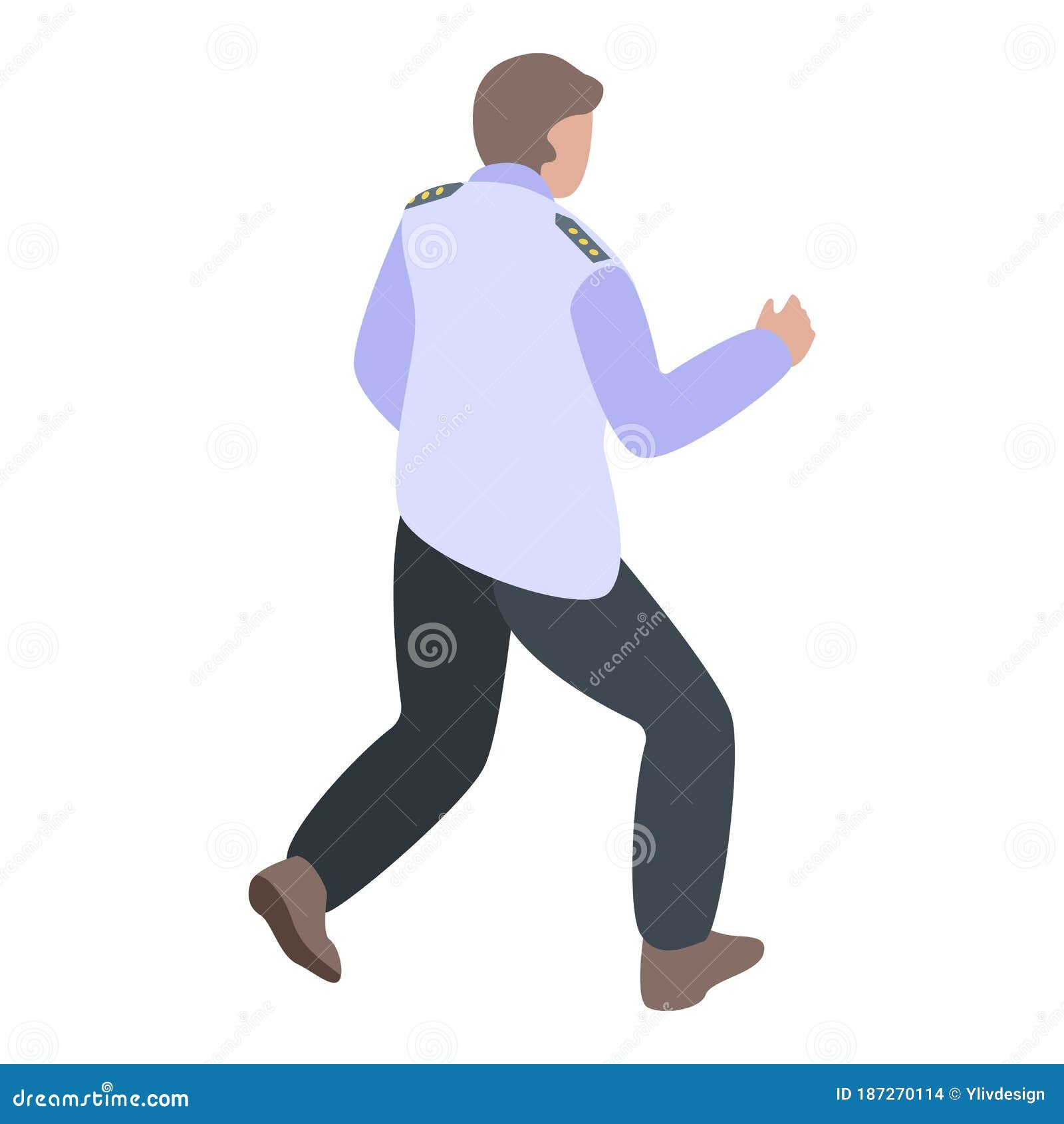 Running Policeman Icon, Isometric Style Stock Vector - Illustration of ...
