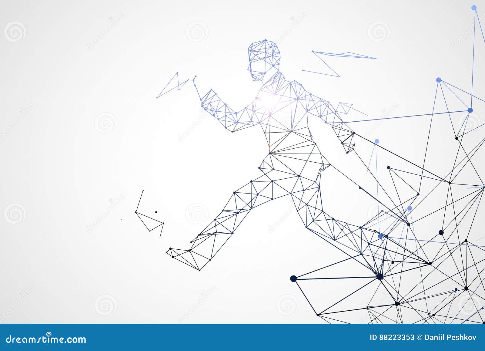 Running Man. Polygonal Design. 3D Model Of Man. Geometric Design ...