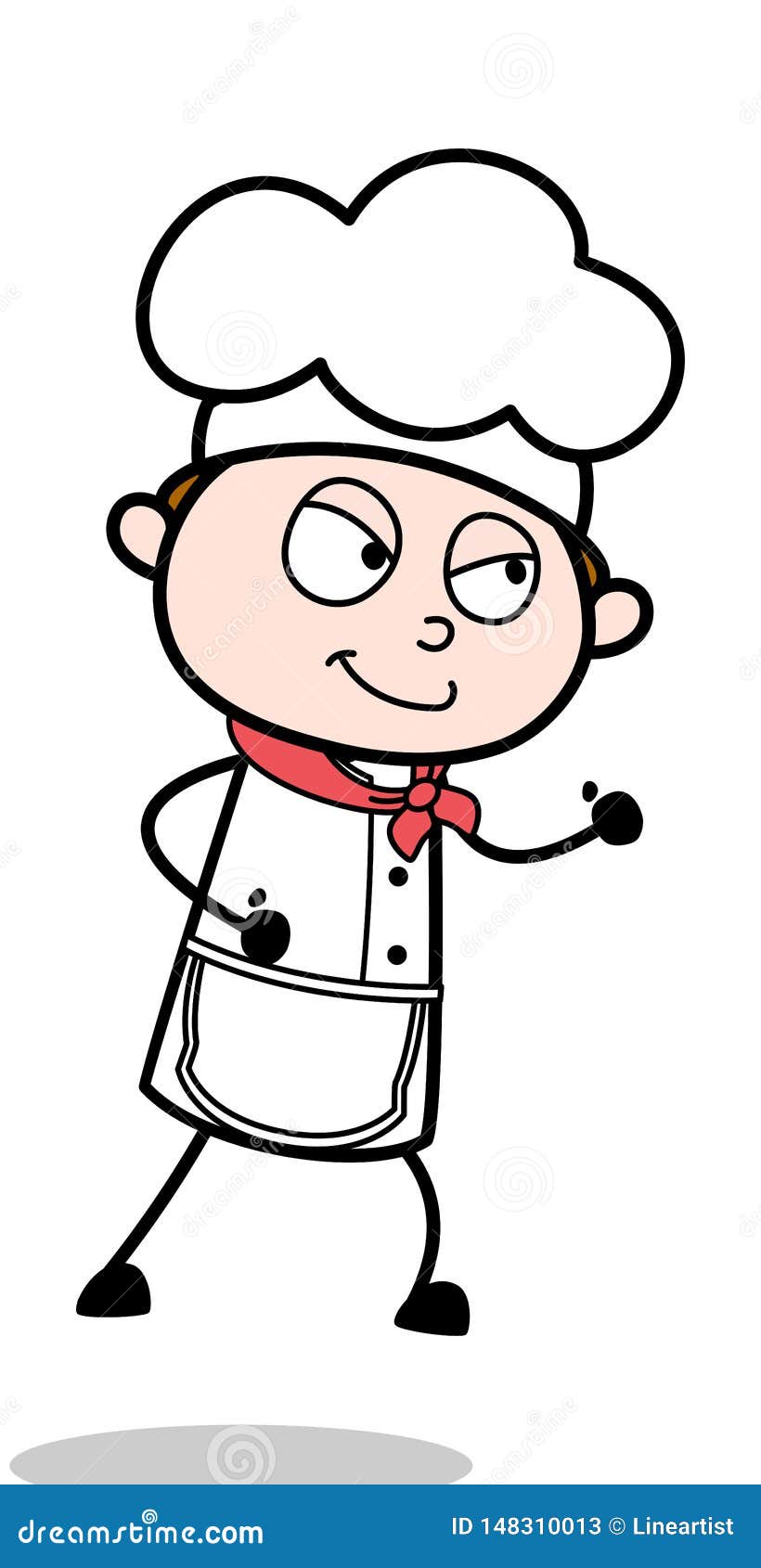 Running Pose - Cartoon Waiter Male Chef Vector Illustration Stock ...