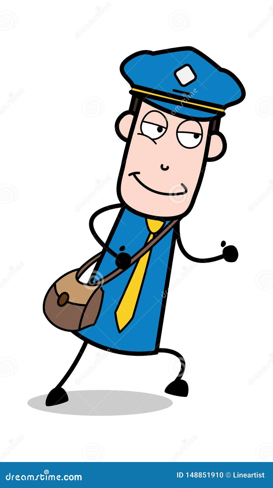 Running Pose - Postman Cartoon Courier Guy Vector Illustration Stock ...