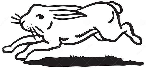 Running Rabbit stock illustration. Illustration of forties - 142106490