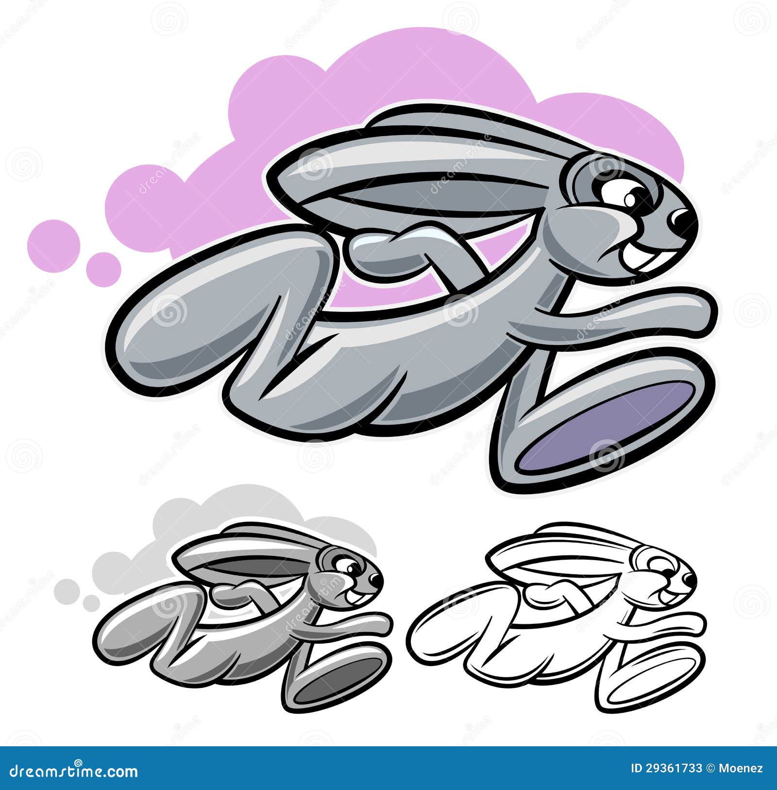 Running rabbit stock vector. Illustration of cute, happy - 29361733