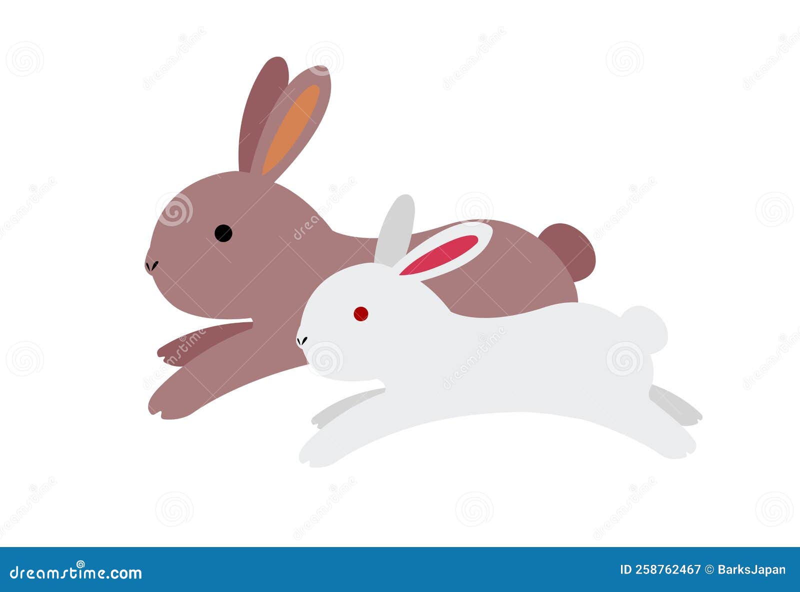 Running Rabbit Vector Illustration for New Year Greeting Card Etc Stock ...