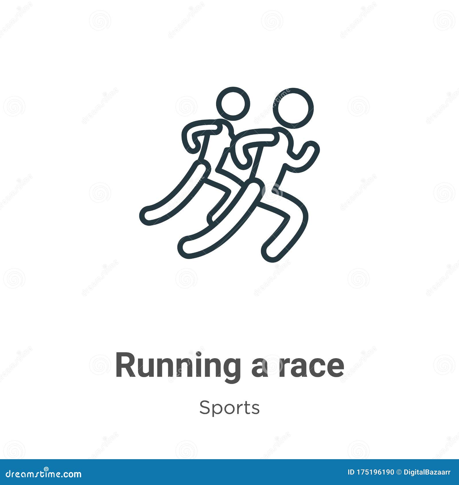 Running a Race Outline Vector Icon. Thin Line Black Running a Race Icon ...