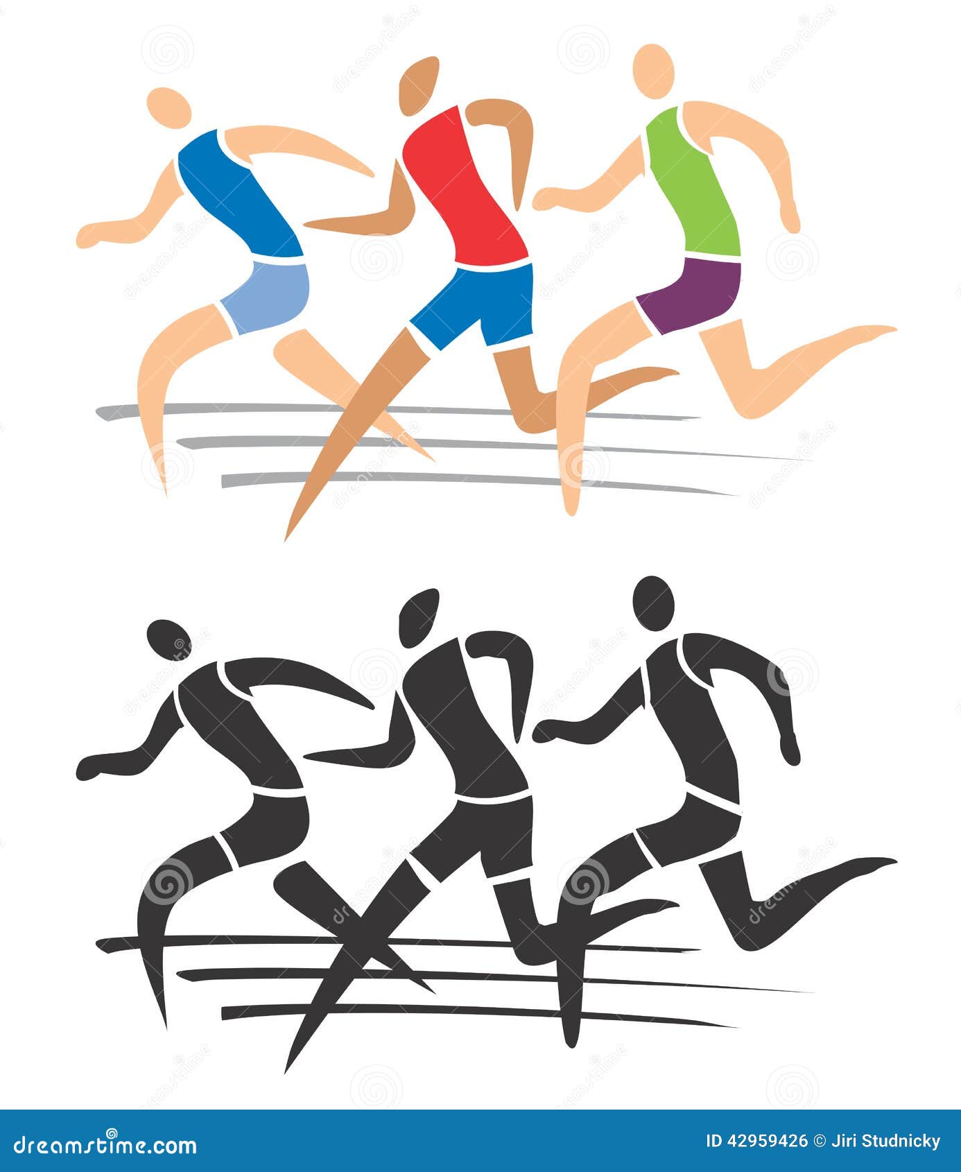 Running race stock vector. Illustration of healthy, training - 42959426