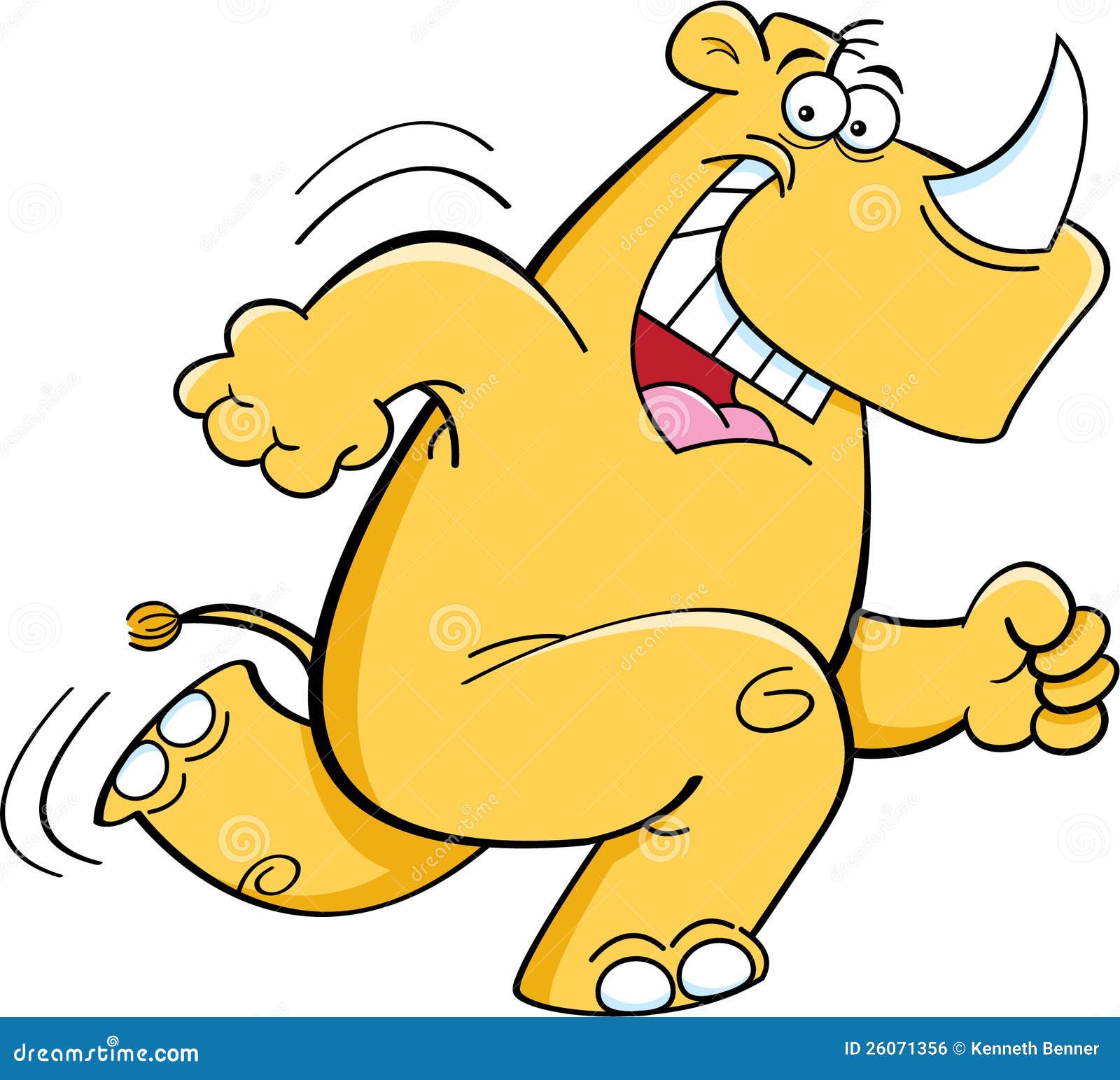 Running Rhinoceros Vector Illustration | CartoonDealer.com #26071356