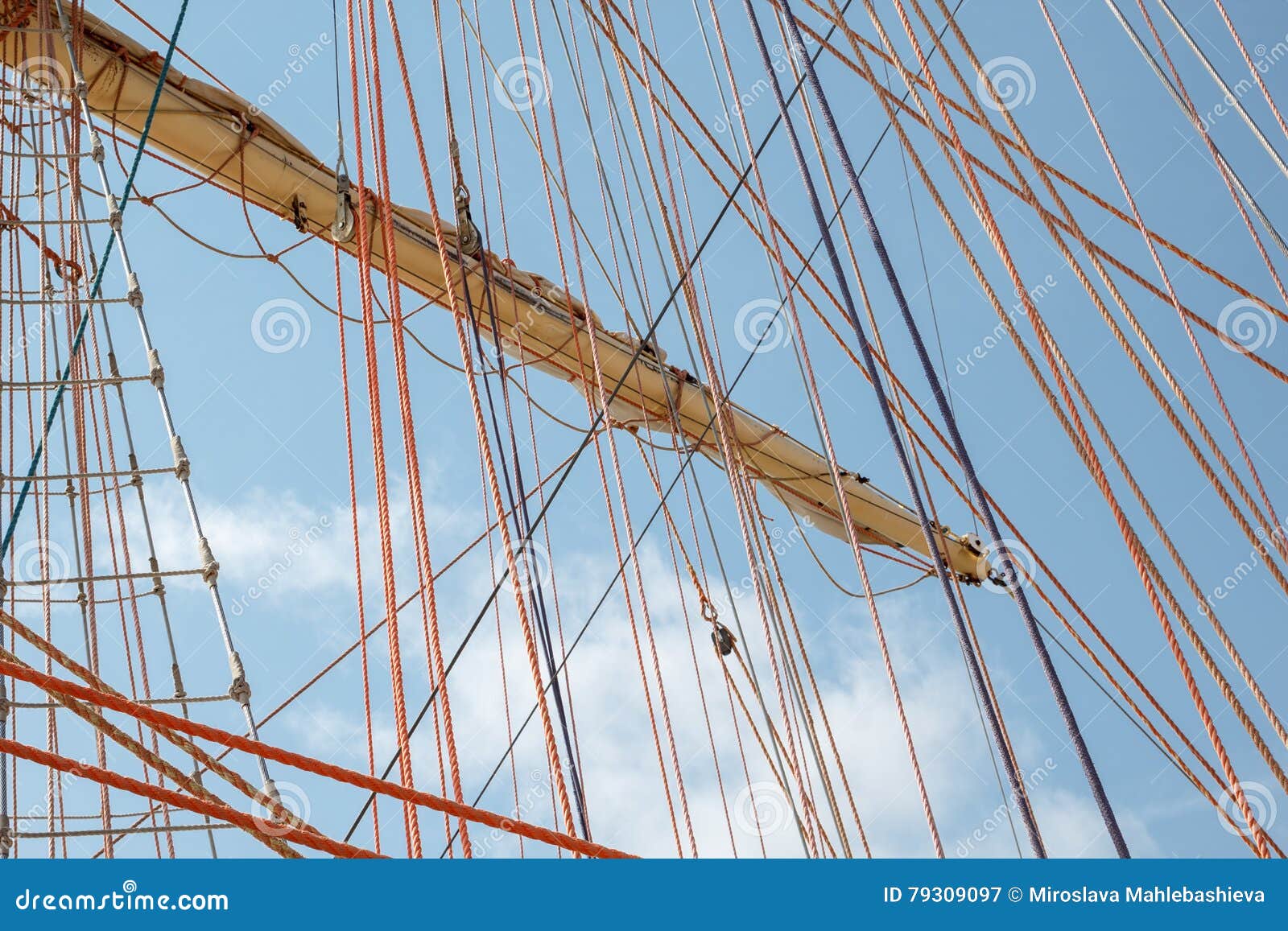 Running Rigging of a Sailing Ship Stock Image - Image of equipment ...