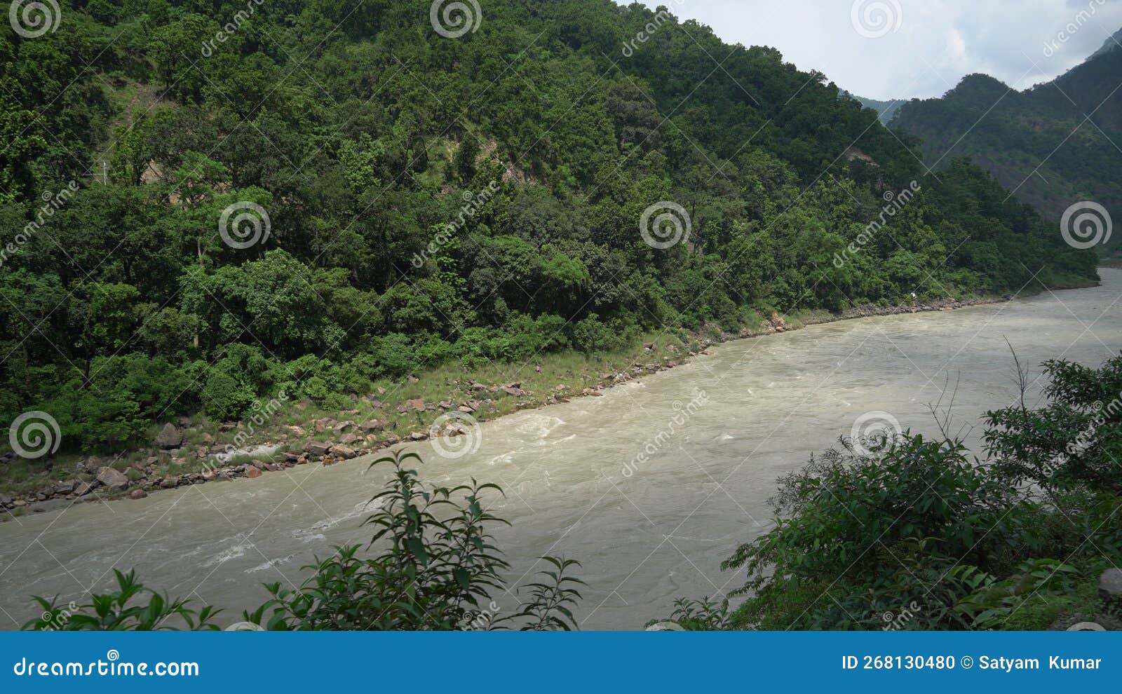 Running River Middle of Hills Image Hd Stock Photo - Image of nature ...