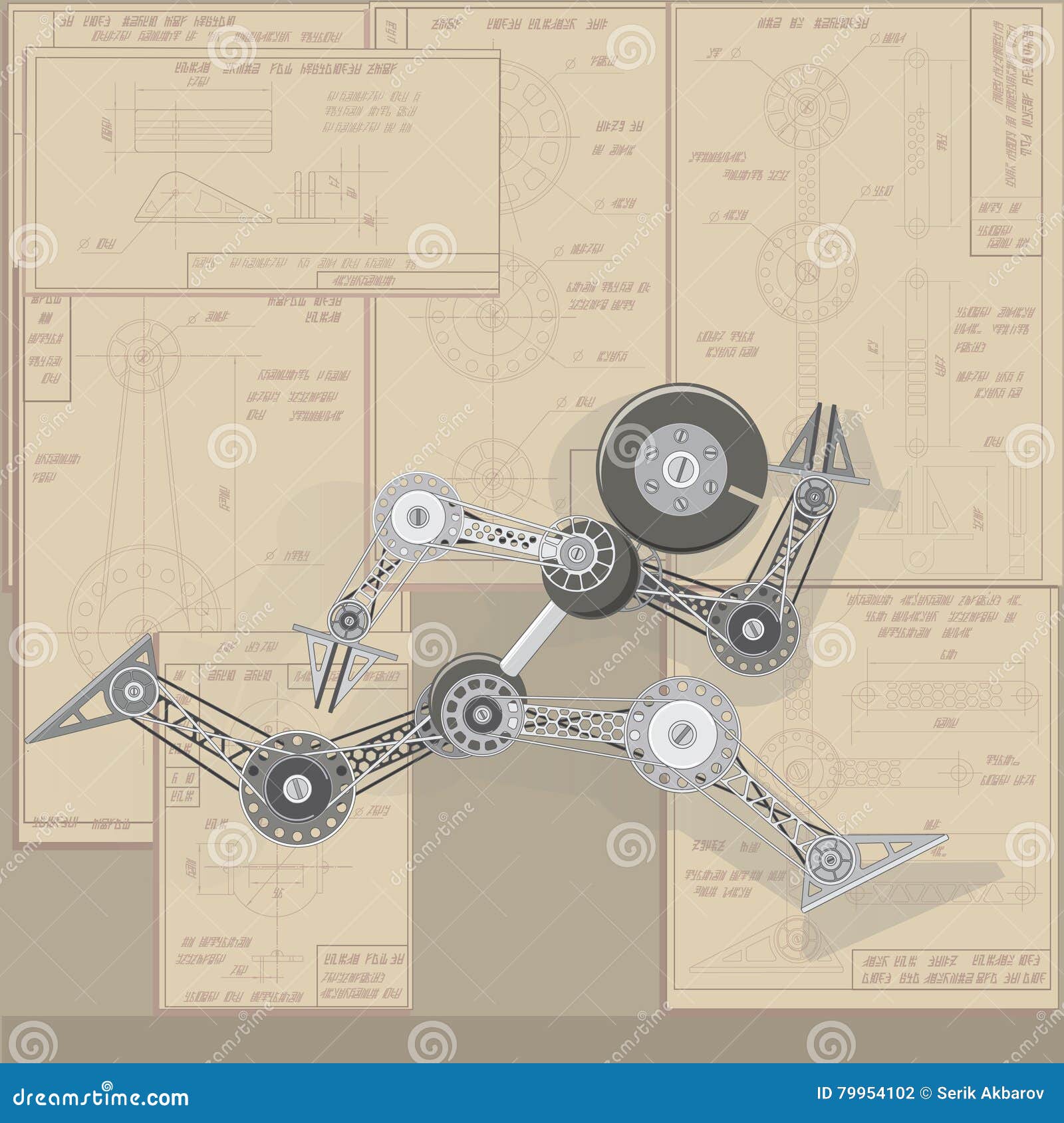 Running robot stock illustration. Illustration of mechanism - 79954102
