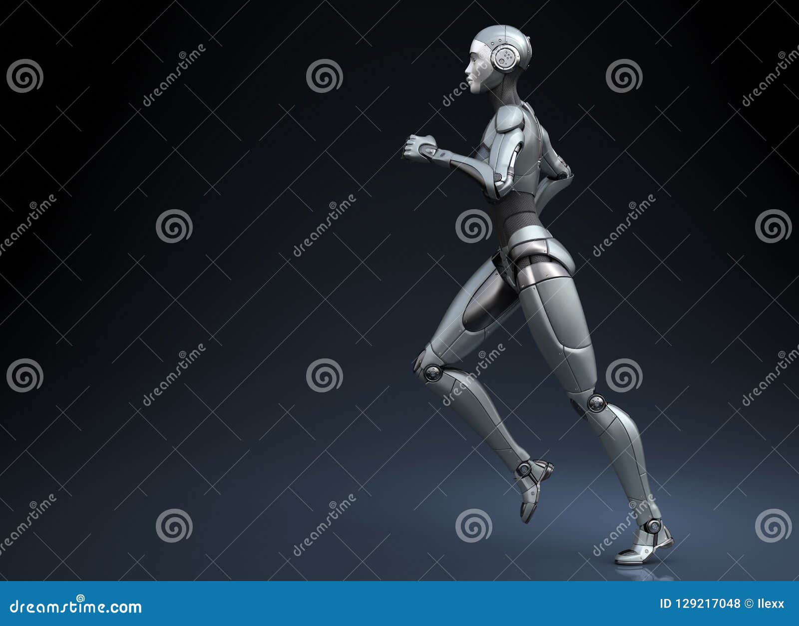 Running Robot Humanoid Showing Fast Movement And Vital Energy Stock ...