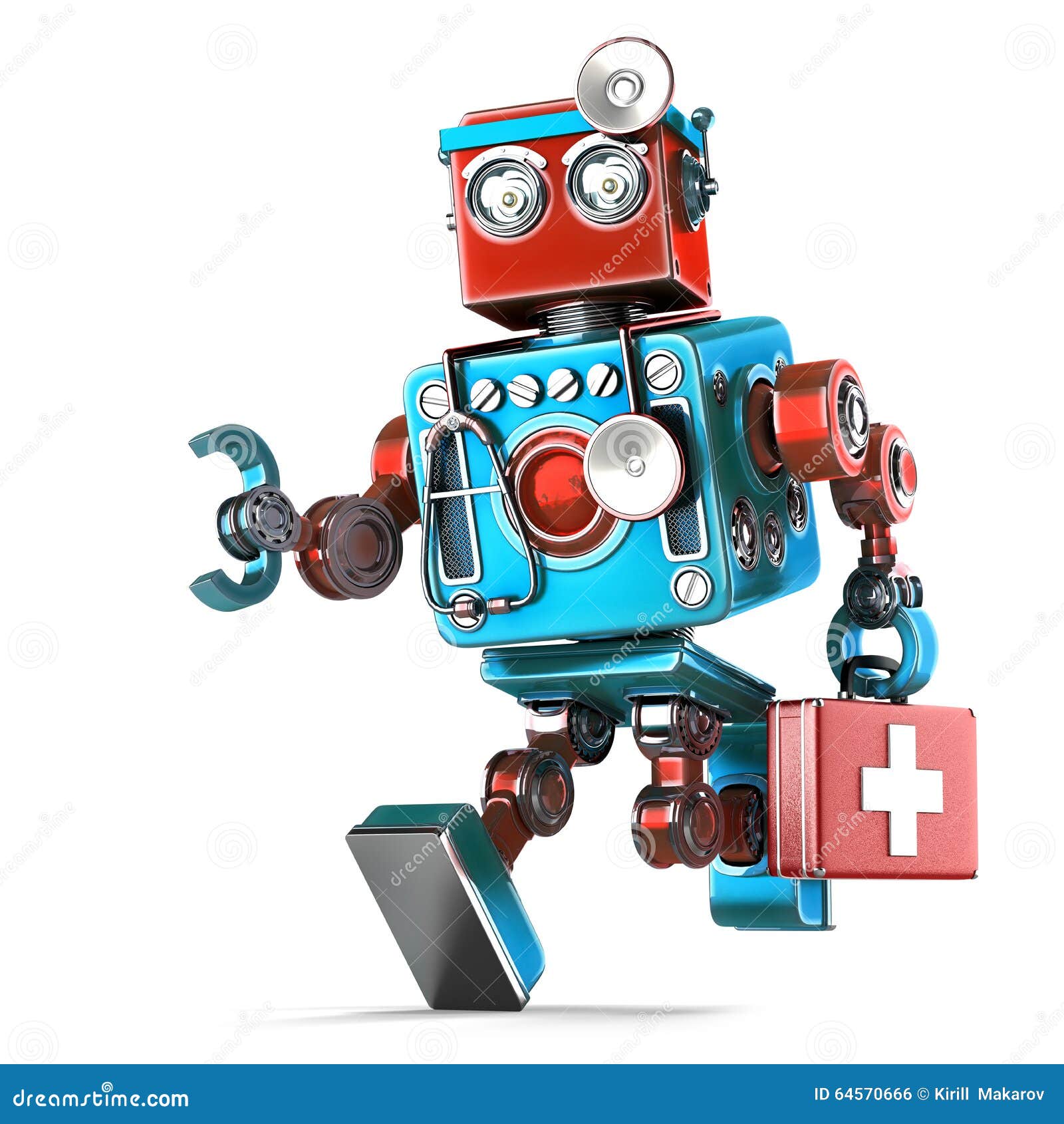 Robot Doctor With Stethoscope Vector Illustration | CartoonDealer.com ...