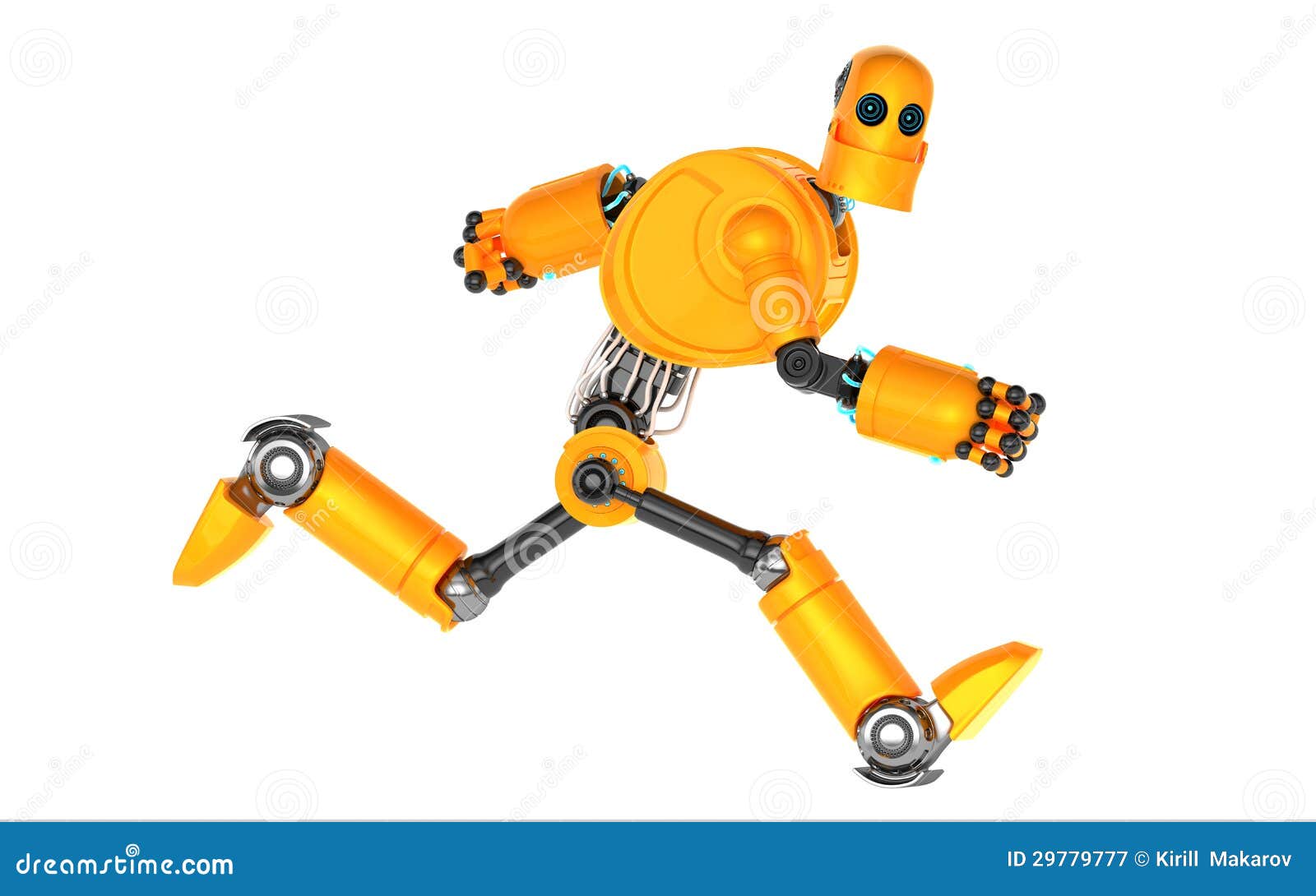 Running Robot Leaving A Trace Of Pixels Royalty-Free Cartoon ...