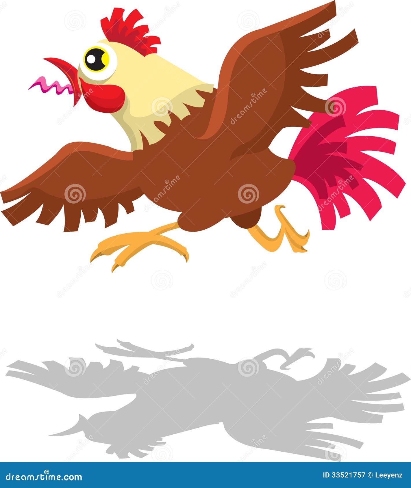 Running Rooster Crowing stock vector. Illustration of chicken - 33521757