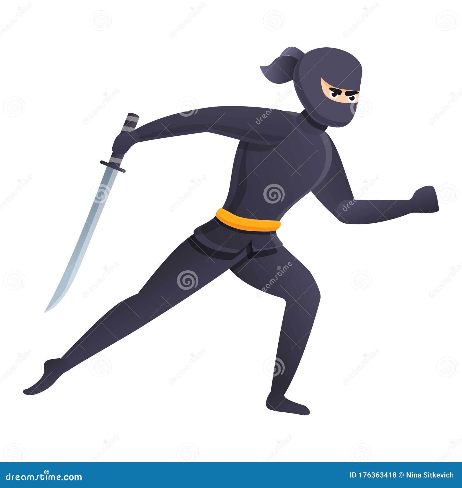 Samurai Icon Cartoon Vector Illustration | CartoonDealer.com #88456046
