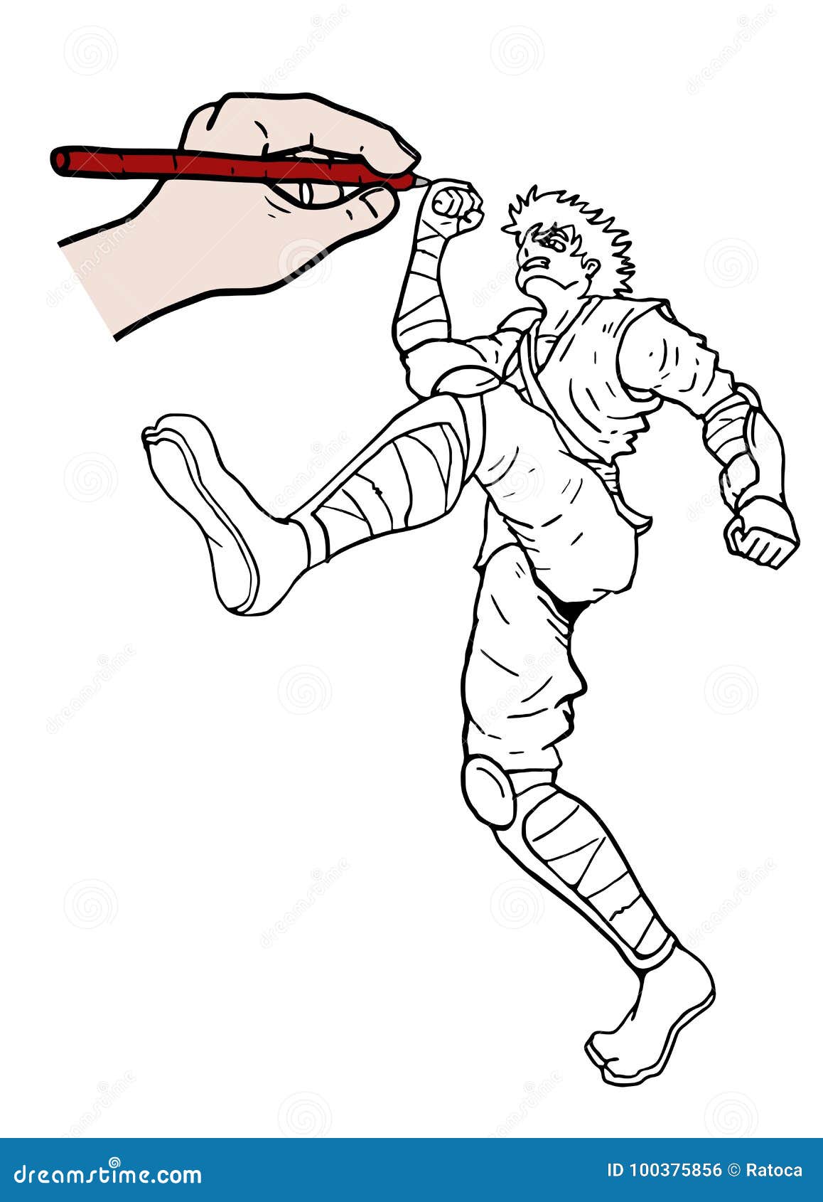 Running samurai warrior stock vector. Illustration of strong - 100375856