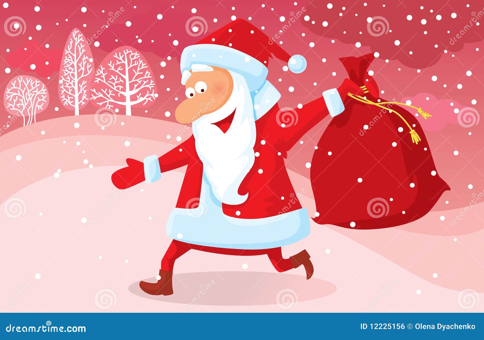 Running Santa Claus Cartoon Illustration | CartoonDealer.com #34649930