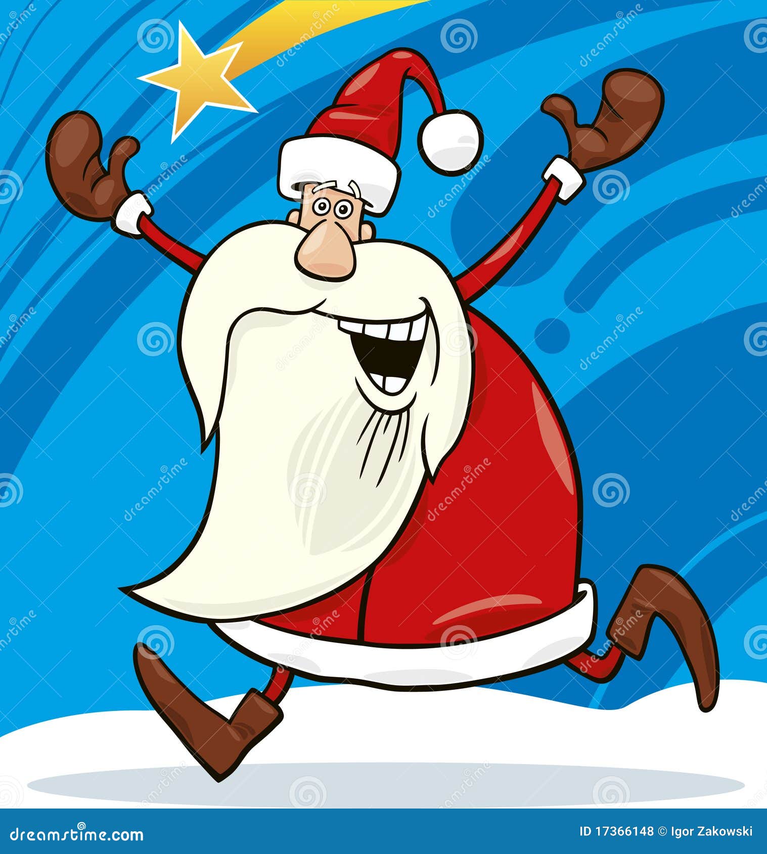 Running Santa Claus Cartoon Illustration | CartoonDealer.com #34649930