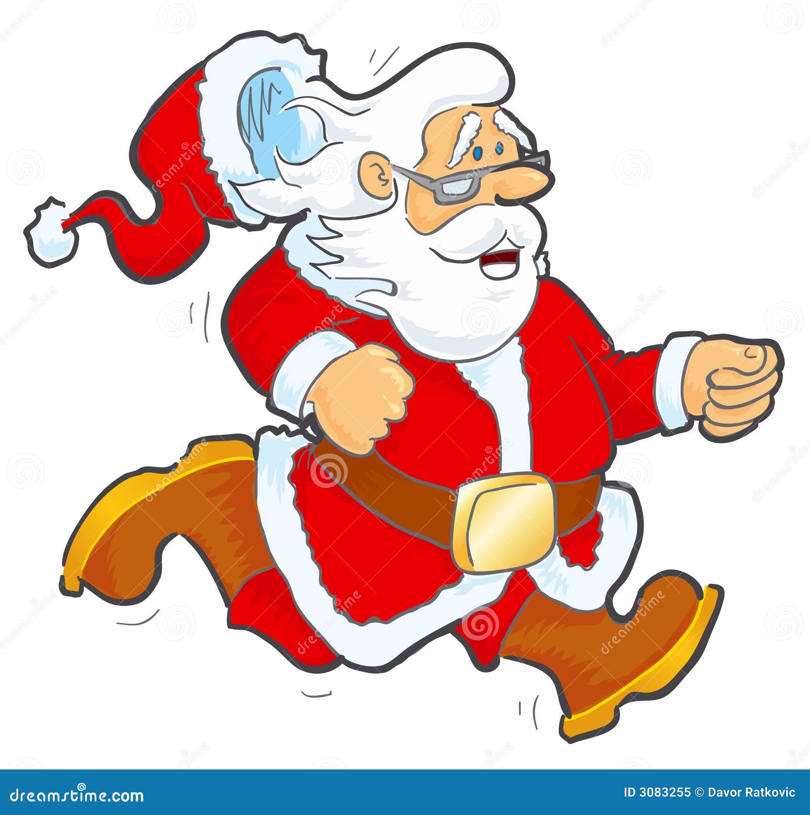 Running Santa stock vector. Illustration of color, snow - 3083255 Running Santa stock vector. Illustration of color, snow - 3083255