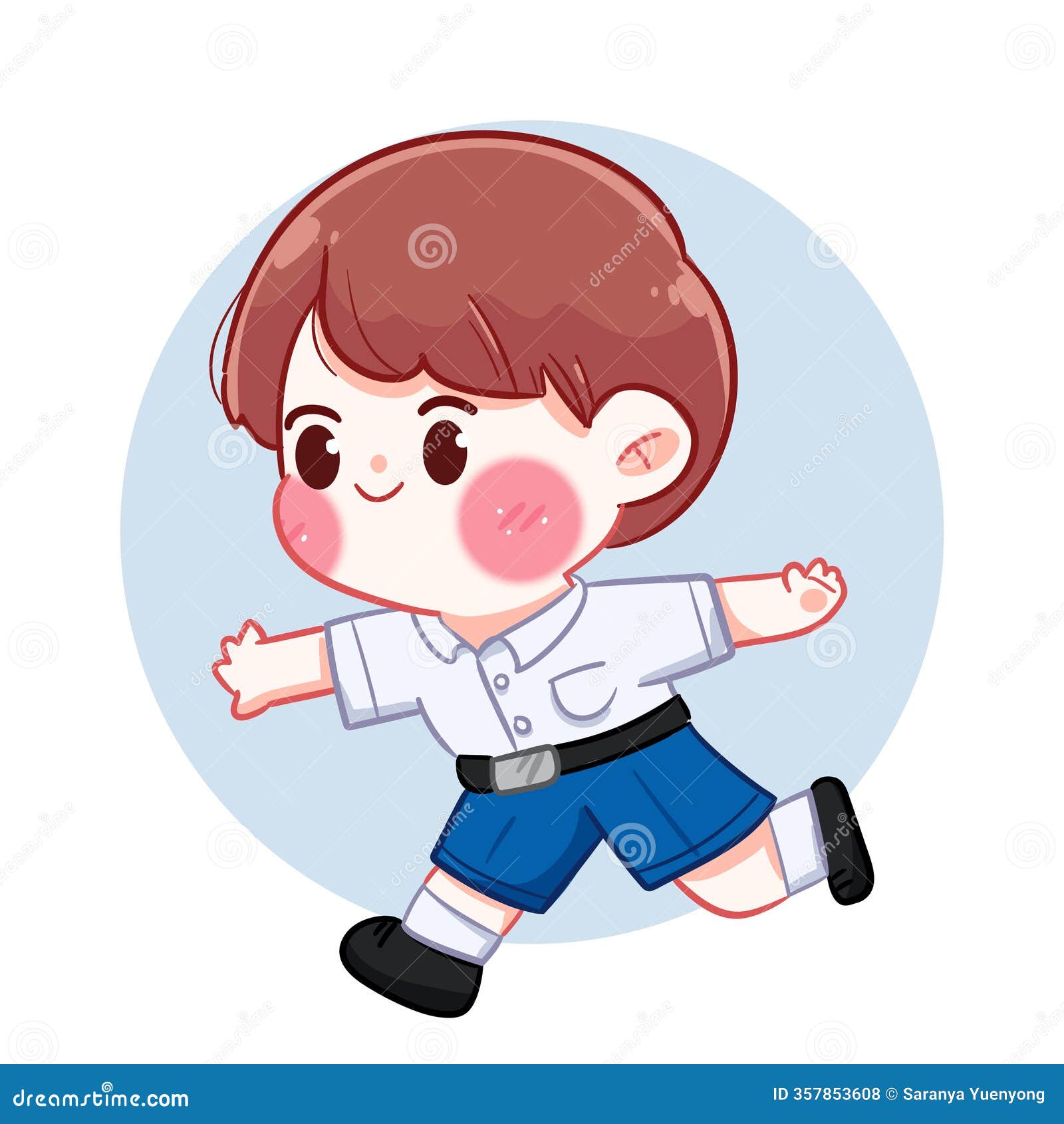 Cheerful School Boy Cartoon Illustration Stock Illustration ...