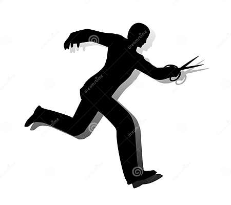 Running with Scissors Metaphor Stock Illustration - Illustration of ...