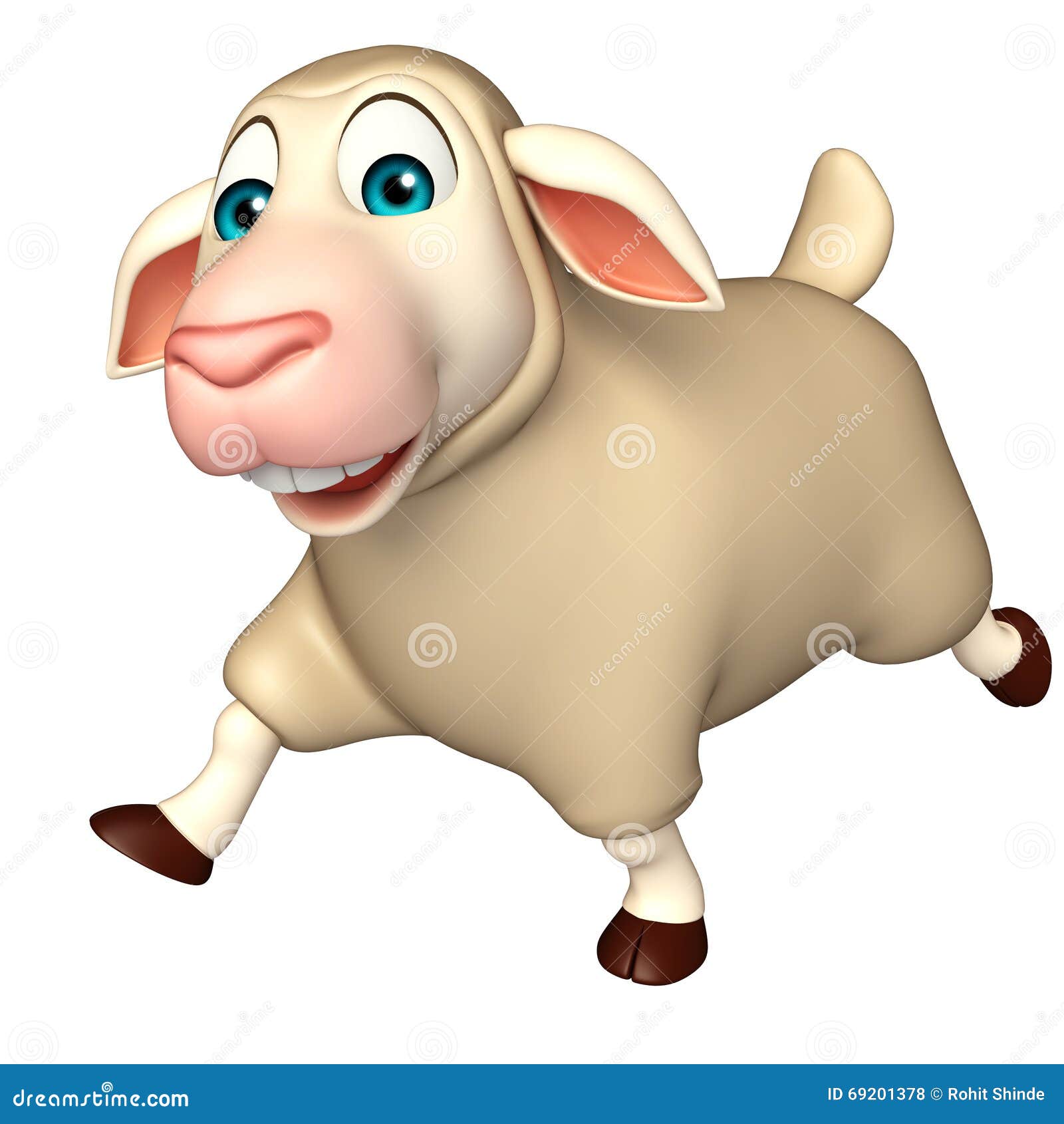 Running Sheep Cartoon Character Stock Illustration - Illustration of ...