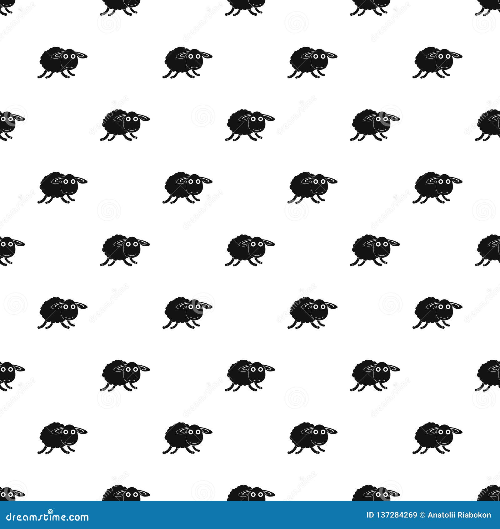 Running Sheep Pattern Seamless Vector Stock Vector - Illustration of ...
