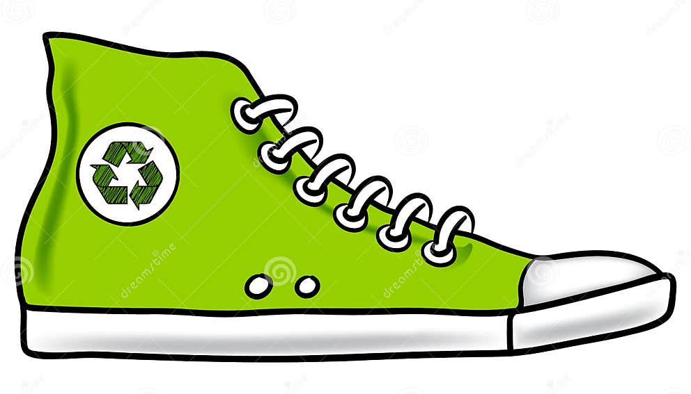 Running shoe recycle stock vector. Illustration of environment - 10928129
