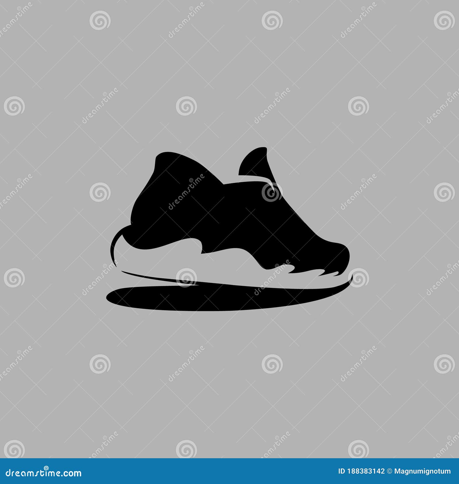 Running Shoe Symbol on Gray Backdrop Stock Vector - Illustration of ...