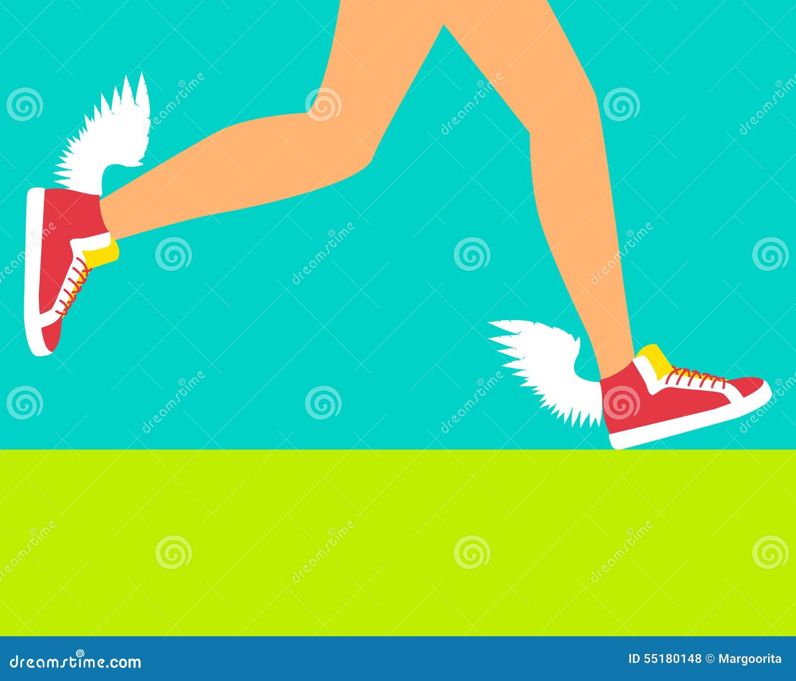 Running shoe with wings stock vector. Illustration of concept - 55180148