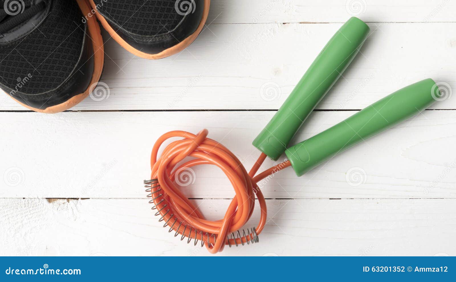 Running Shoes and Jumping Rope Stock Photo - Image of rope, object ...