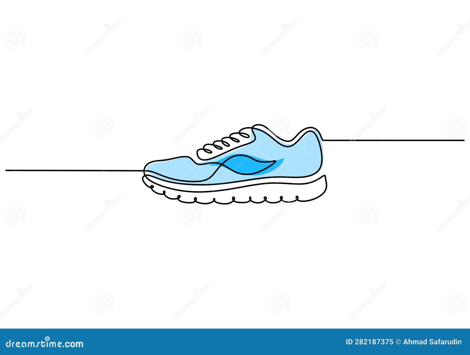 Running Shoes One Line Drawing: Continuous Hand Drawn Sport Theme Stock ...