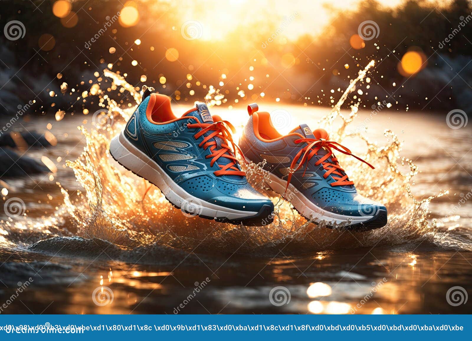 Running Shoes Splashing through the Water. Ai Generative Stock Image ...
