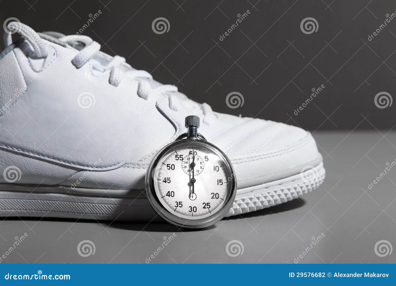 Running Shoes and Stopwatch Stock Photo - Image of blue, time: 29576682