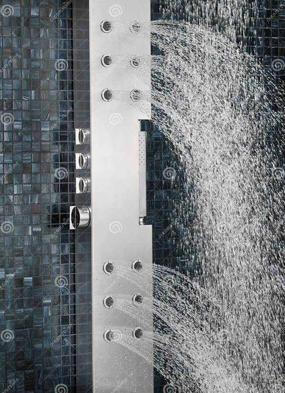 Running shower stock image. Image of tilted, house, stylish - 7380865