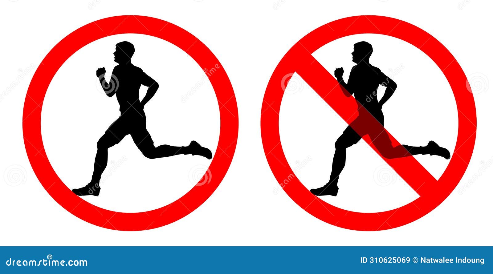Running Sign Icon and Do Not Run, Prohibition Sign. Running Prohibited ...