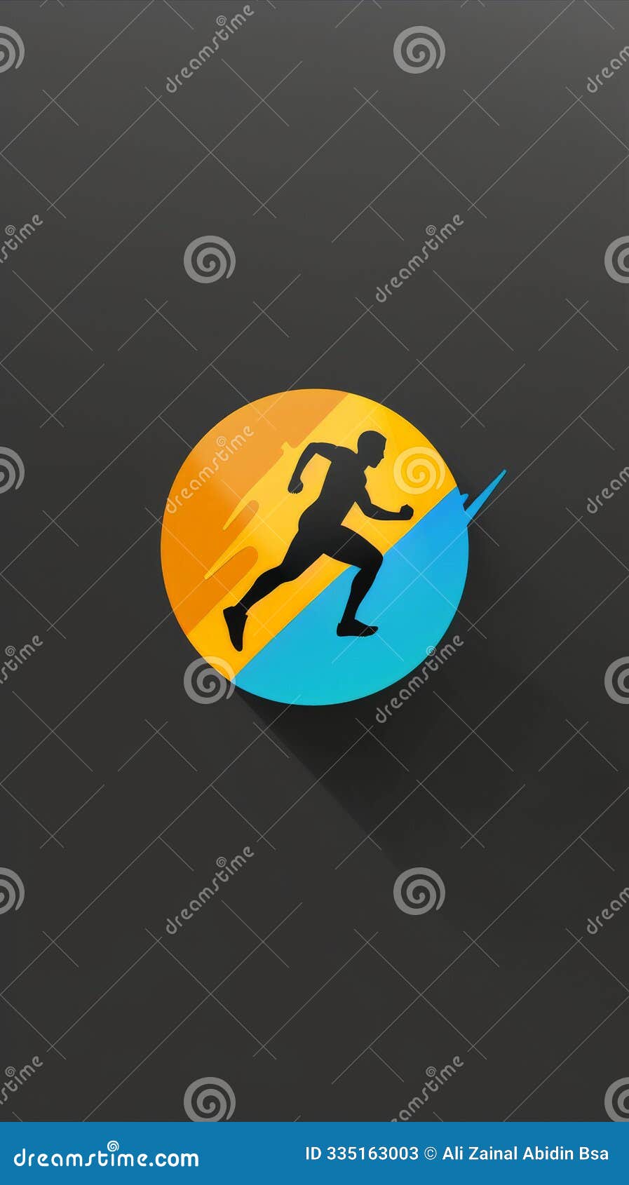 Dynamic Running Silhouette Logo with Bold Movement Stock Illustration ...