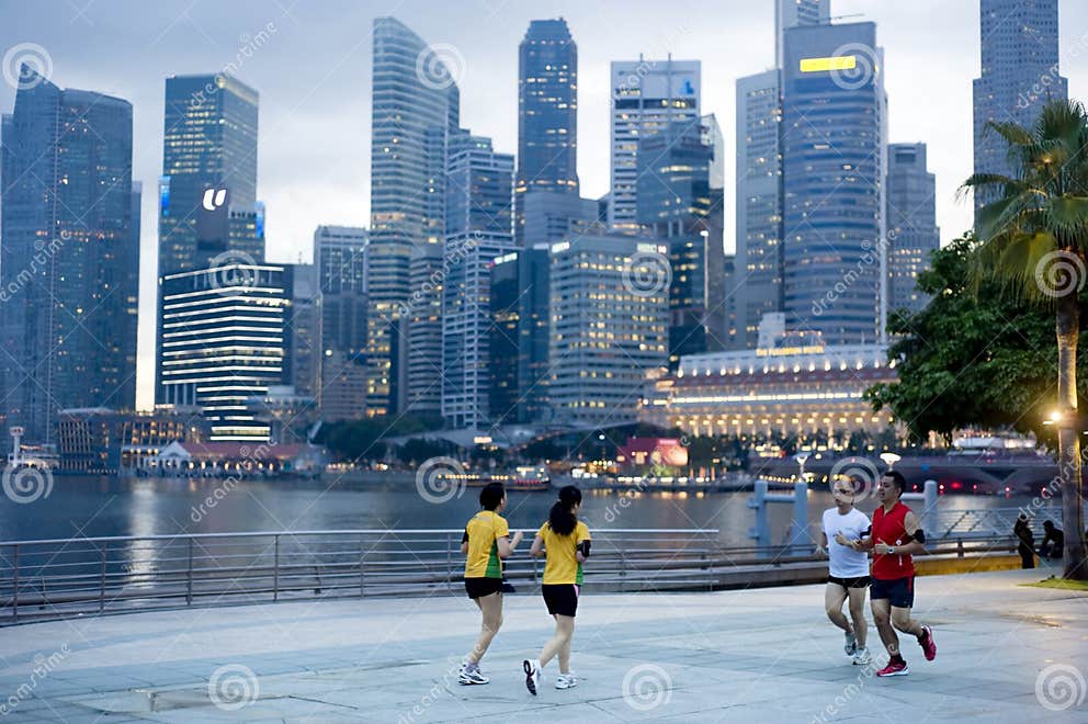 Running in Singapore editorial stock image. Image of person - 25902894
