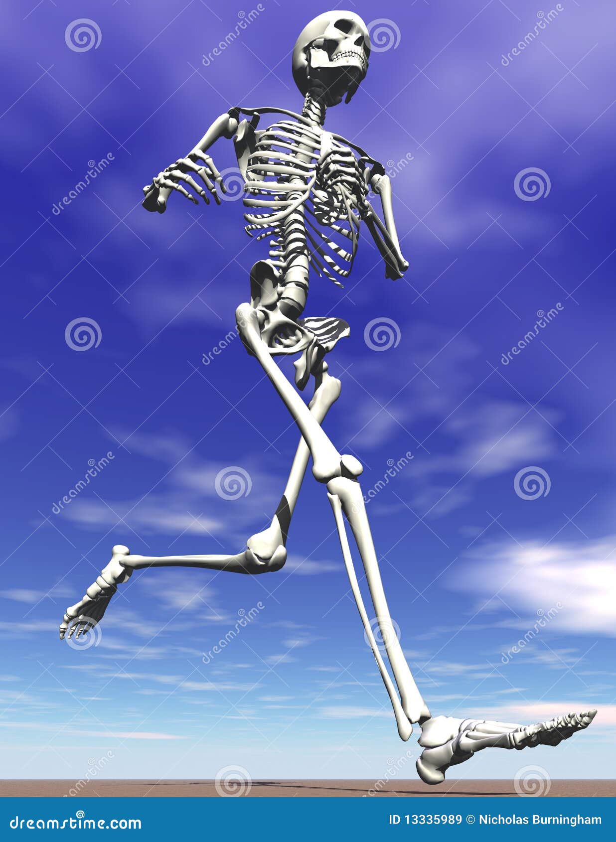 Running skeleton stock illustration. Illustration of blue - 13335989