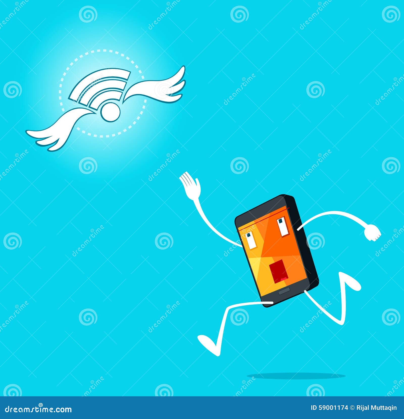 Running smartphone stock vector. Illustration of phone - 59001174