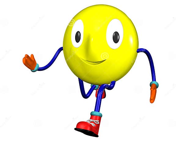 Running smile emoticon stock illustration. Illustration of painting ...