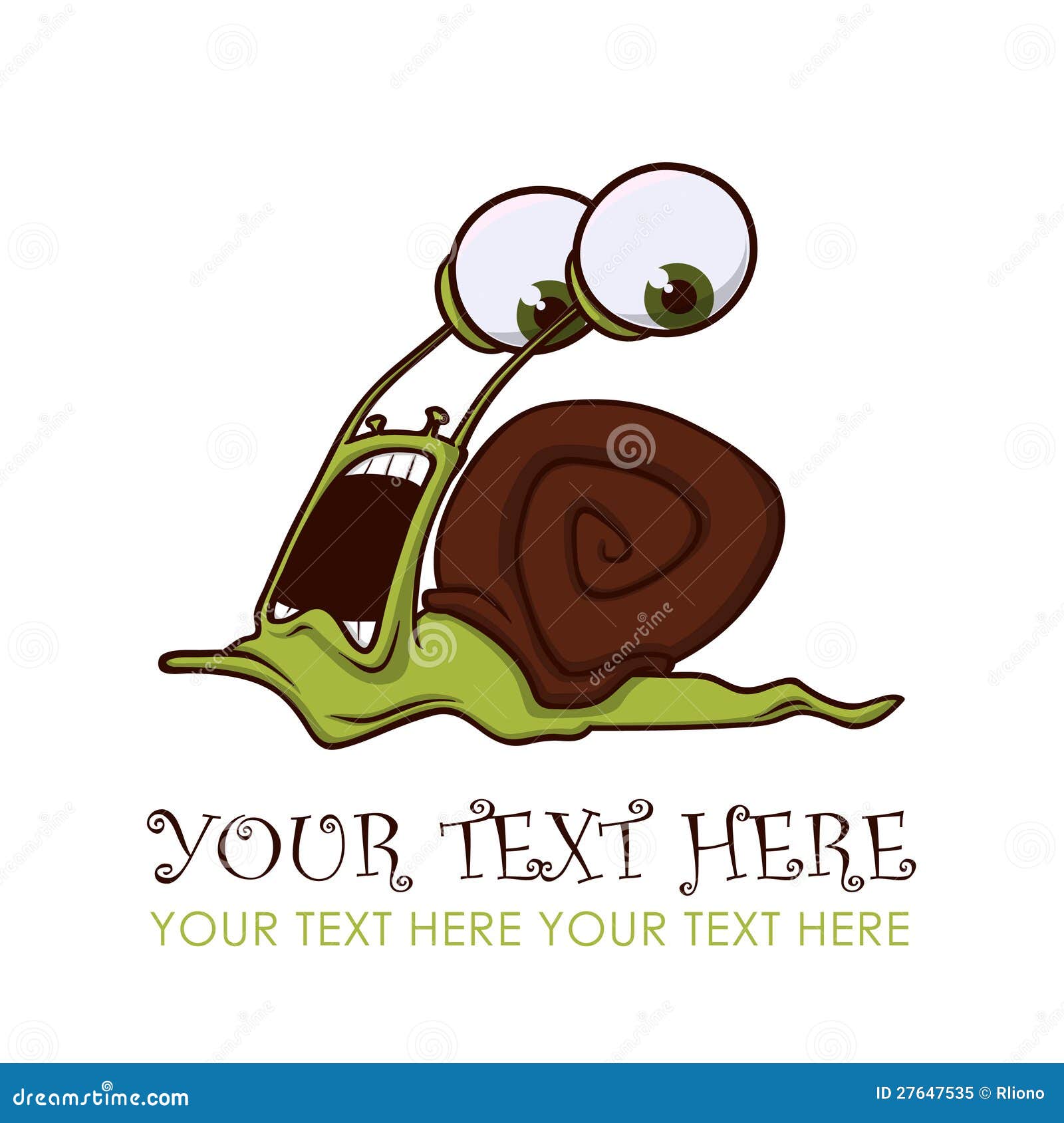 Running snail character. stock vector. Illustration of card - 27647535