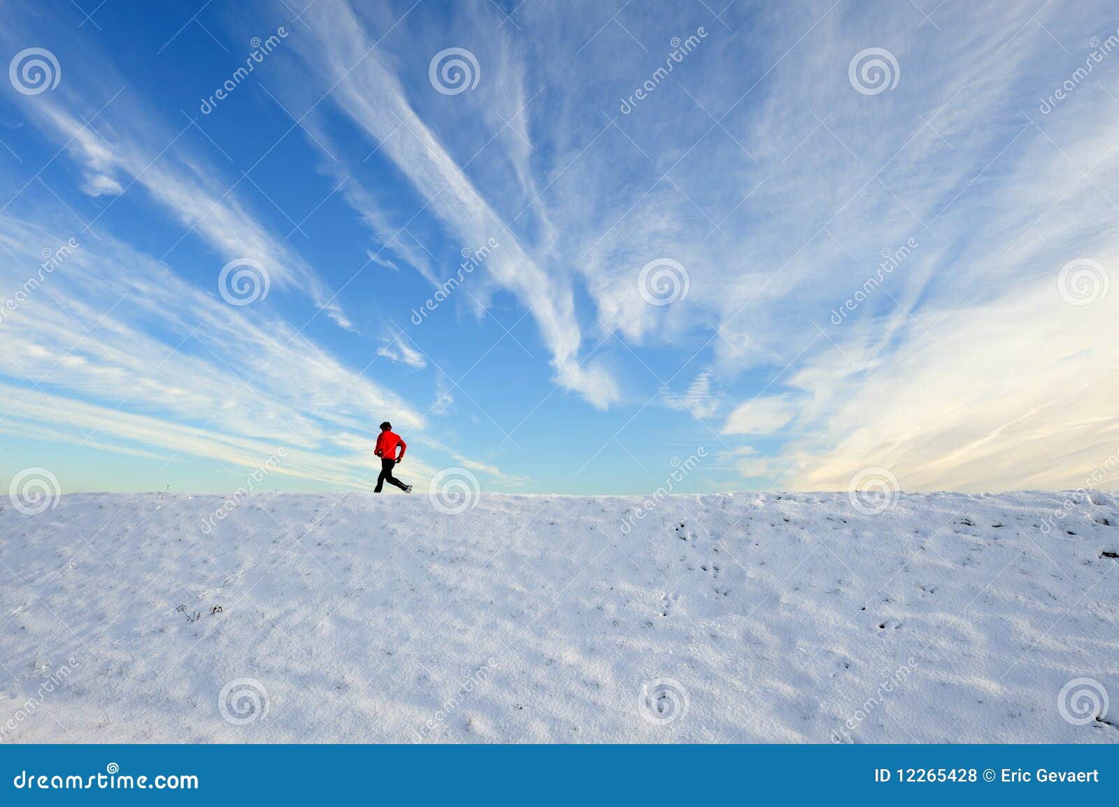 Running in the snow stock photo. Image of lifestyle, seasons - 12265428