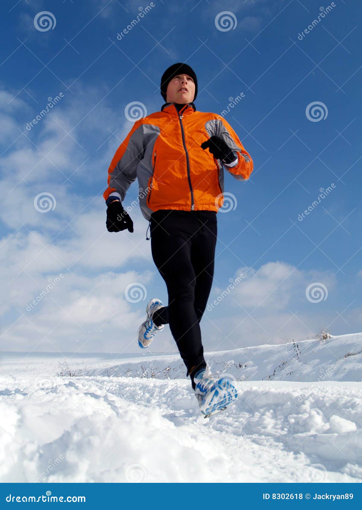 Running in Snow stock photo. Image of runner, health, fitness - 8302618