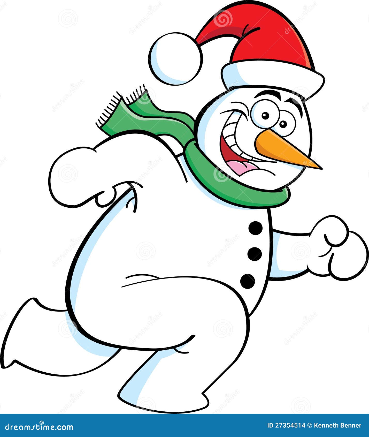 Running Snowman stock vector. Illustration of running - 27354514